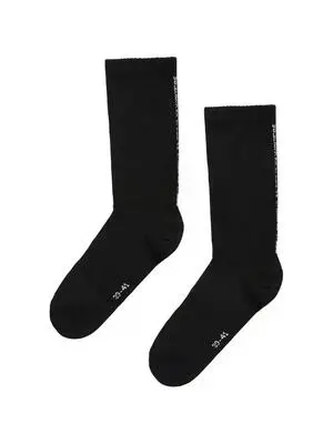 Wolford Logo-print Ribbed Socks - Black