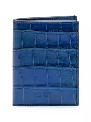 TOM FORD Crocodile-effect Folding Card Holder