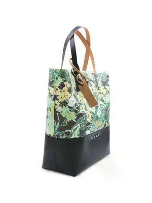 Marni Floral-print Logo Tote Bag