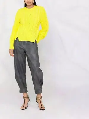 Stella McCartney Aran-knit Cropped Jumper - Yellow