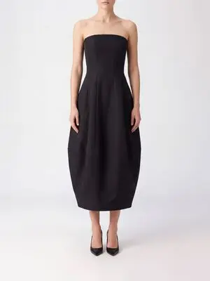 Khaite Stela Midi Dress In Wool And Silk