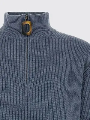 JW Anderson Ribbed Knit Quarter-zip Jumper - Blue