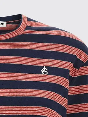 JIL SANDER Striped Long-sleeve Cotton T-shirt With Embroidered Logo