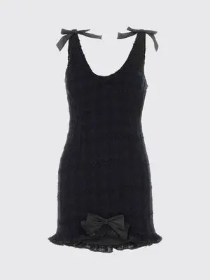 Alessandra Rich Sheath Mini Dress With Bow Appliqu