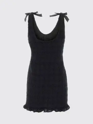 Alessandra Rich Sheath Mini Dress With Bow Appliqu