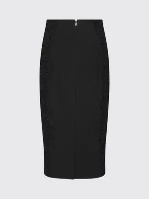 ROTATE BY BIRGER CHRISTENSEN High-waisted Lace-insert Jersey Pencil Midi Skirt