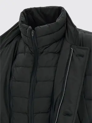 Herno Long Quilted Nylon Puffer Coat With High Neck And Button Closure - Black