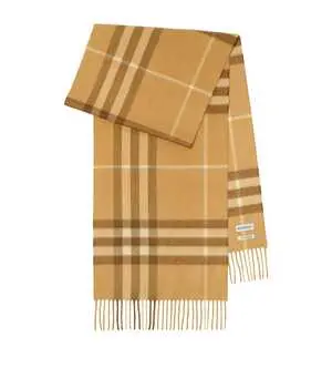 Burberry Cashmere Check Scarf - Beige