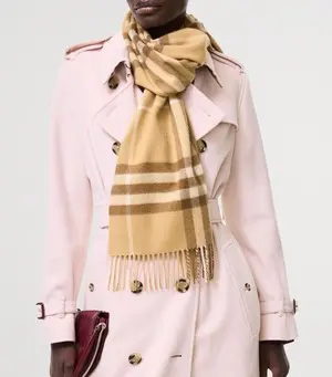 Burberry Cashmere Check Scarf - Beige