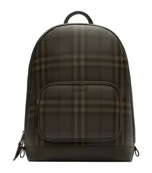 Burberry Canvas City Check Backpack - Brown