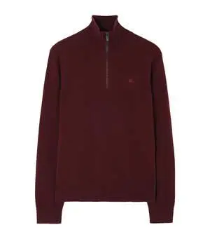 Burberry Cashmere-blend Quarter-zip Slim Sweater