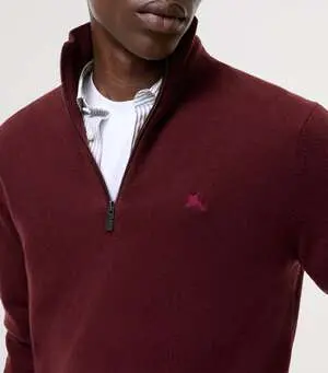 Burberry Cashmere-blend Quarter-zip Slim Sweater