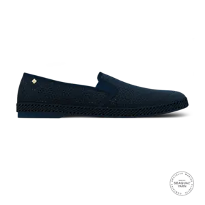 Rivieras Classic Navy Mesh Slip-on Loafers - Blue