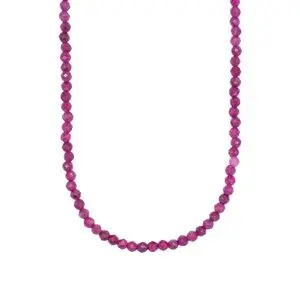 BECKET + QUILL Mini Ruby Beaded Necklace - Pink