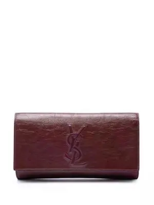Saint Laurent Patent Monogram Belle De Jour Clutch Bag - Red