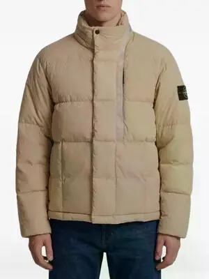 Stone Island Quilted Logo-patch Jacket - Neutrals