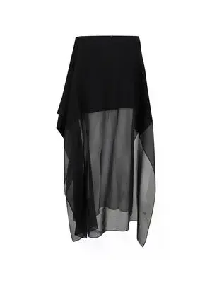 Max Mara Sheer-panel Asymmetric Midi Skirt