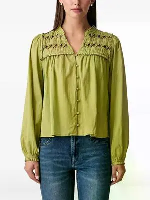 HOSS INTROPIA Cecile Lattice-detail Ruffled Shirt