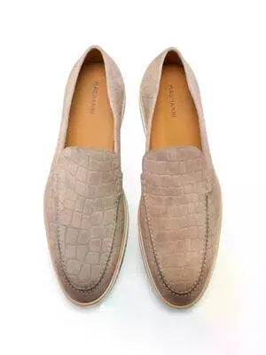 Magnanni Crocodile-effect Suede Loafers