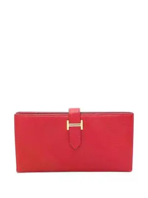 Hermès 2014 Bearn Souffle Bi-fold Wallet - Red