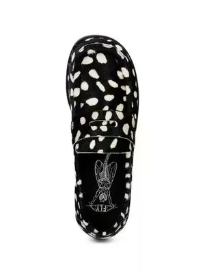 Fly London Polka-dot Pony-hair Loafers