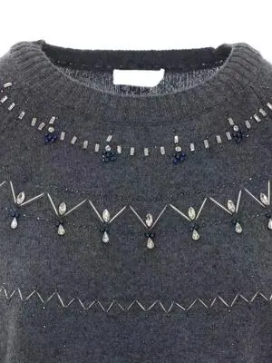 Liu Jo Wool Sweater With Jewel Embroidery