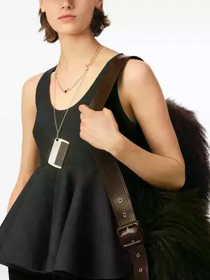 AMI Paris Peplum Sleeveless Wool Top
