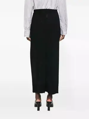 OTTOD'AME Fine-knit Slit-detail Midi Skirt