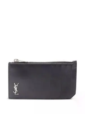 Saint Laurent 2020s Tiny Cassandre Logo-plaque Cardholder - Black