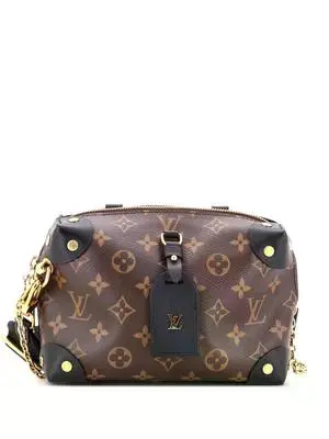 LOUIS VUITTON Monogram Canvas Petite Malle Souple Handbag - Black