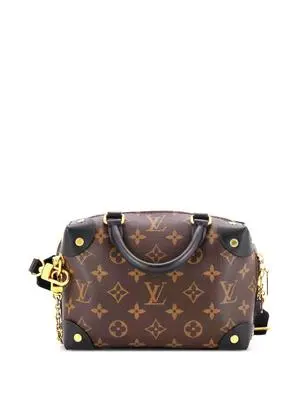 LOUIS VUITTON Monogram Canvas Petite Malle Souple Handbag - Black
