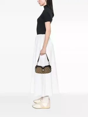 Gucci Mini Gg Canvas Web Moon Side Shoulder Bag