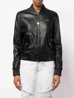 Philipp Plein Leather Bomber Jacket