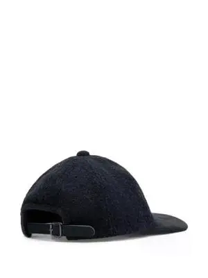 Comme Des Garçons Herringbone Wool Baseball Cap - Black