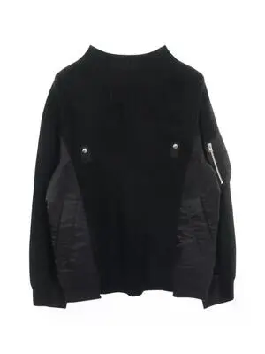 Sacai 2010s Color-block Knitted Sweater - Black