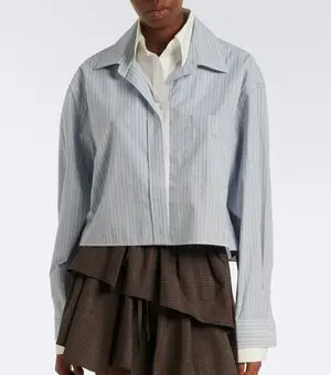 Acne Studios Striped Cropped Cotton Poplin Shirt