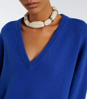 Extreme Cashmere N°457 V-neck Cashmere-blend Sweater