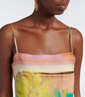 Staud Laura Floral Linen Maxi Dress