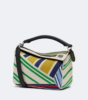 Loewe Puzzle Small Striped Top-handle Bag