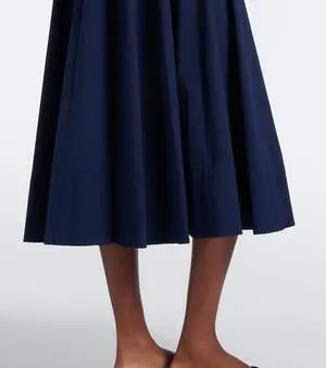 Staud Wells Cotton Poplin Midi Dress