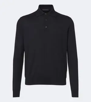 Prada Cashmere And Silk Polo Sweater - Black