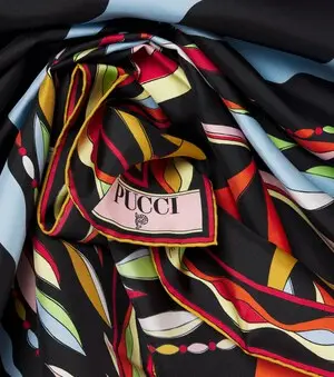 Emilio Pucci Fiamme And Nawaho Silk Twill Scarf