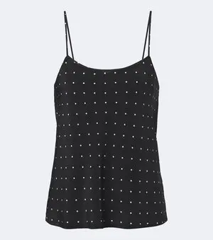 Asceno Matera Polka-dot Silk Camisole