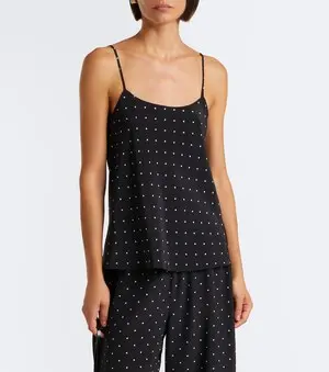 Asceno Matera Polka-dot Silk Camisole