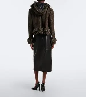Nour Hammour Alana Leather Pencil Skirt