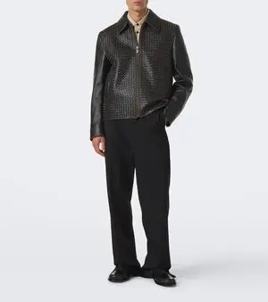 Bottega Veneta Wool Grain De Poudre Straight Pants