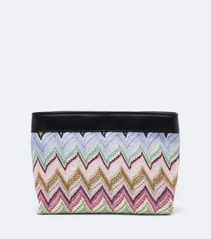 Missoni Zigzag Leather-trimmed Lame Pouch