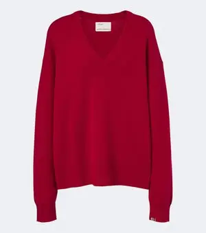 Extreme Cashmere N°457 V-neck Cashmere-blend Sweater - Red