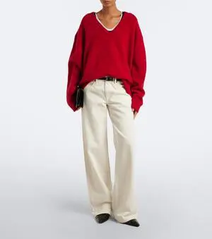 Extreme Cashmere N°457 V-neck Cashmere-blend Sweater