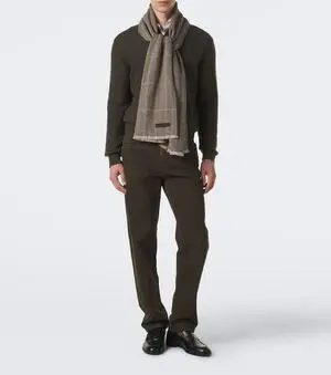 Zegna Herringbone Cashmere Scarf